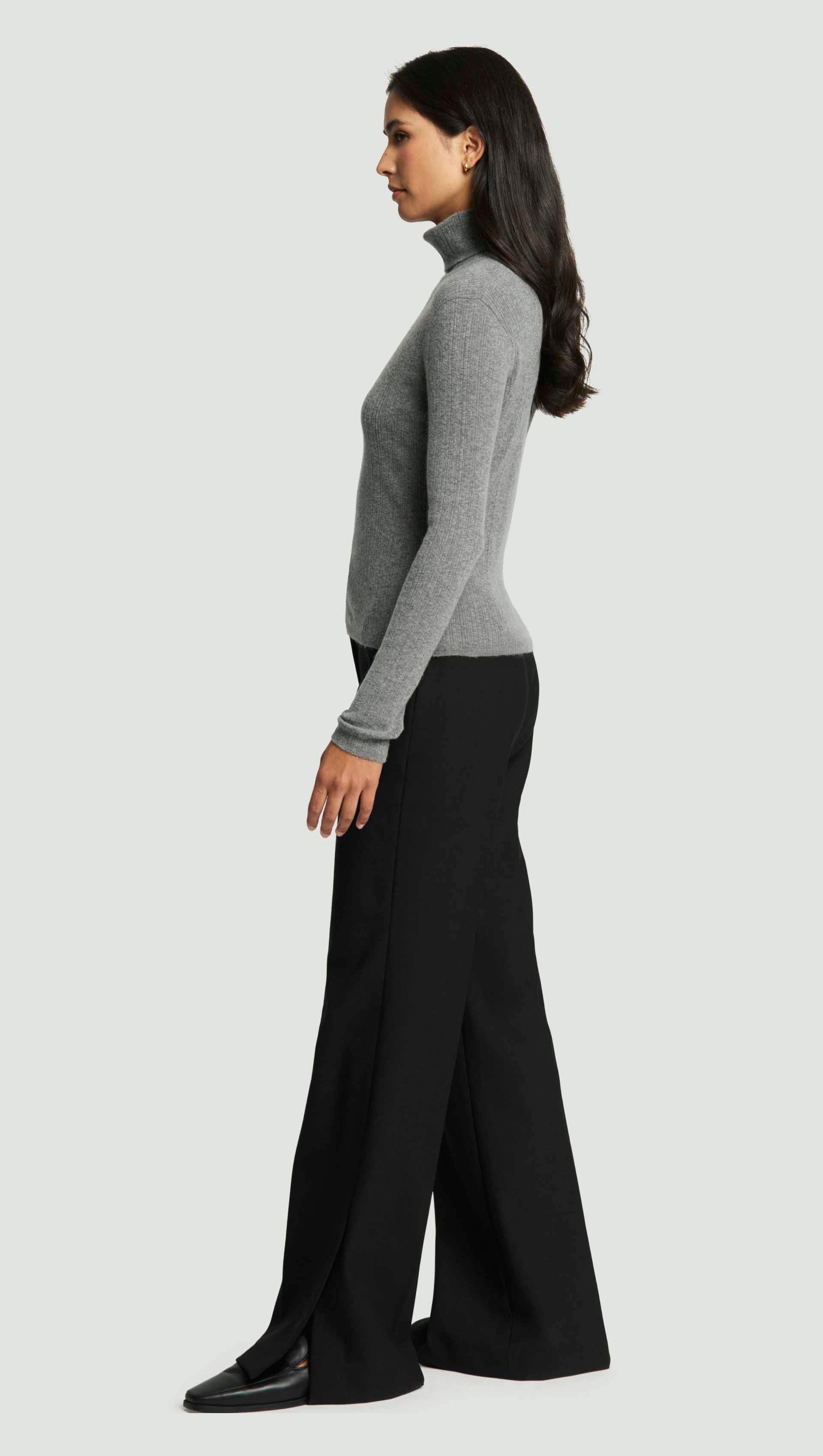 Rolled Neck Sweater in Nylon Wool | Women's Sweaters | Argent
