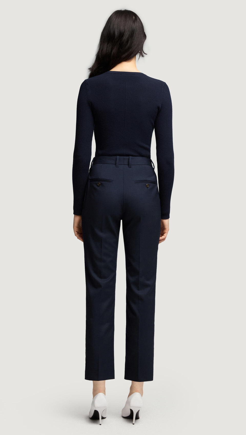Cropped Straight Leg Trouser in Seasonless Wool | Women's Pants | Argent