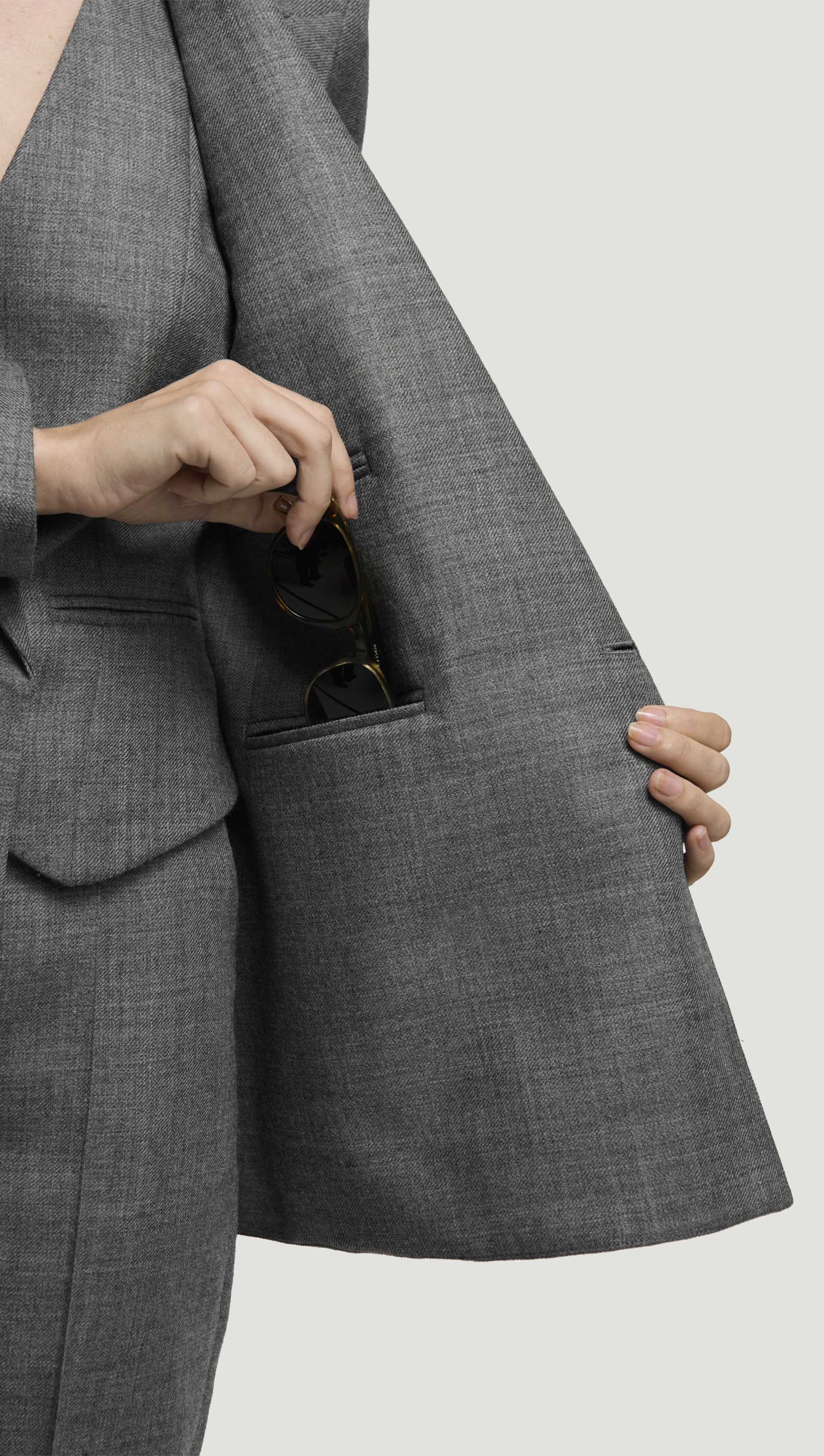 Chelsea Blazer in Textured Wool Twill | Women's Blazers | Argent