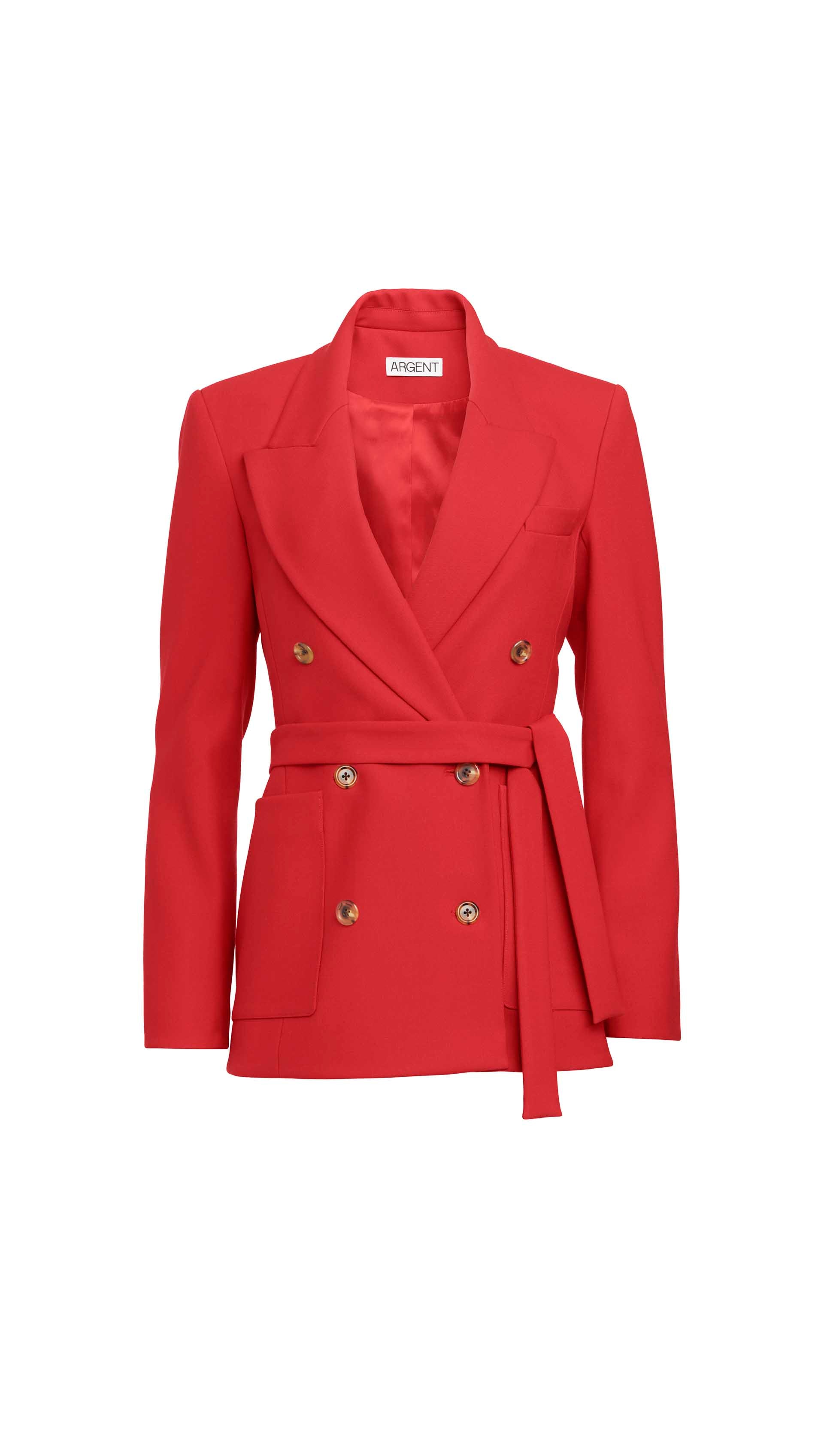 Belted Double-Breasted Blazer in Heavy Wool Twill | Women's Blazers ...